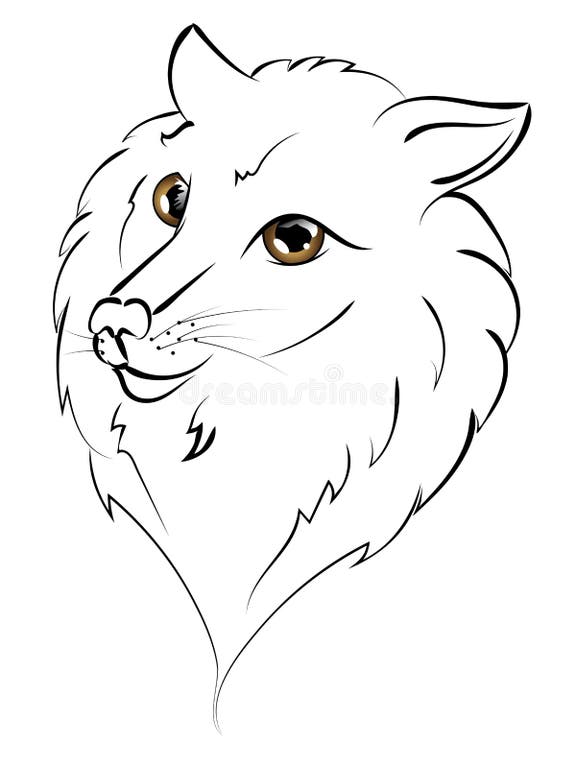 Netter Wolf Portrait vektor abbildung. Illustration von kopf - 95908485