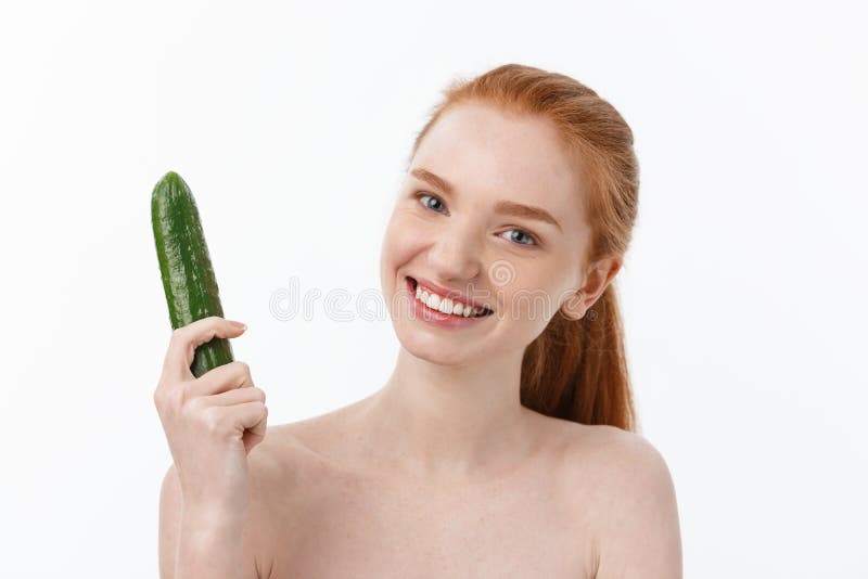 Sexy Mädchen Mit Gurke Stockfoto Bild Von Gescheit Lustig 25941334