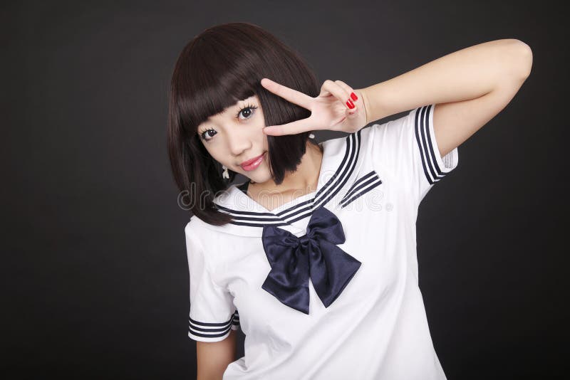 Japanisches Schulmädchen Stockbild Bild Von Jugendlich 12644445