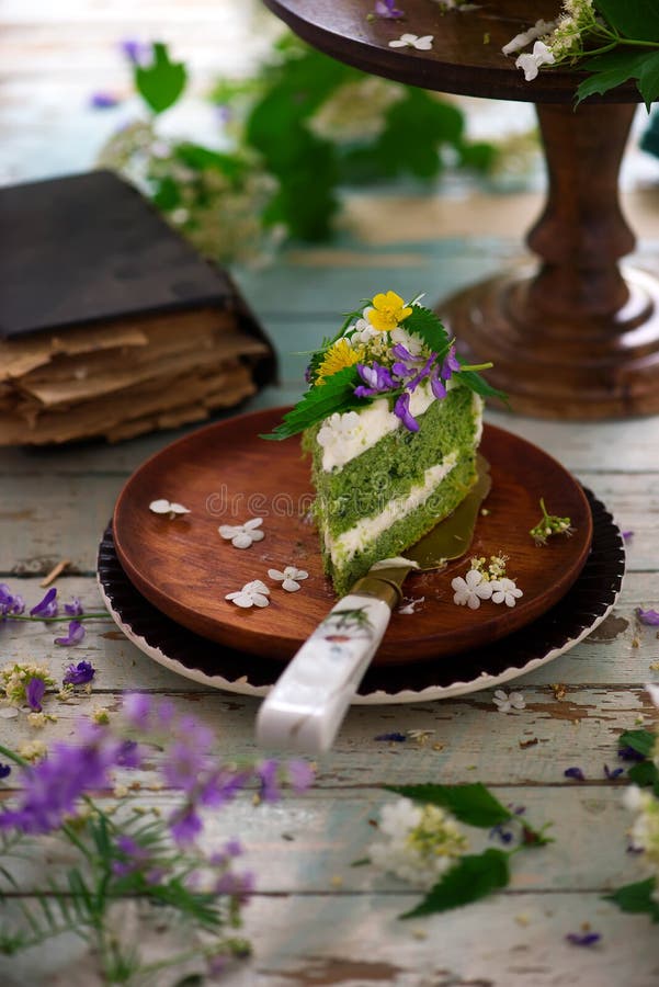 NETTLE and LEMON CAKE with LEMON ICING.food Gathering Stock Photo ...