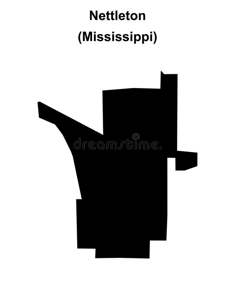Nettleton outline map stock vector. Illustration of boundaries - 387463170
