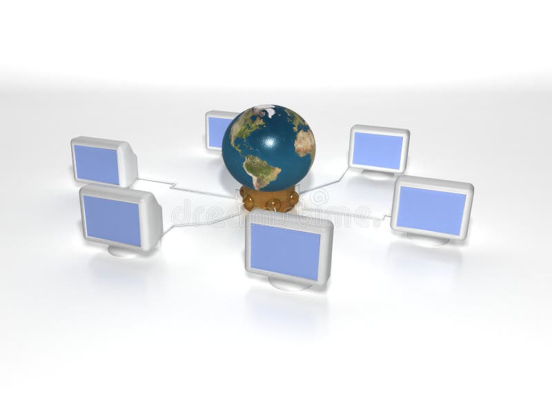 Computer network stock illustration. Illustration of golden - 2564375