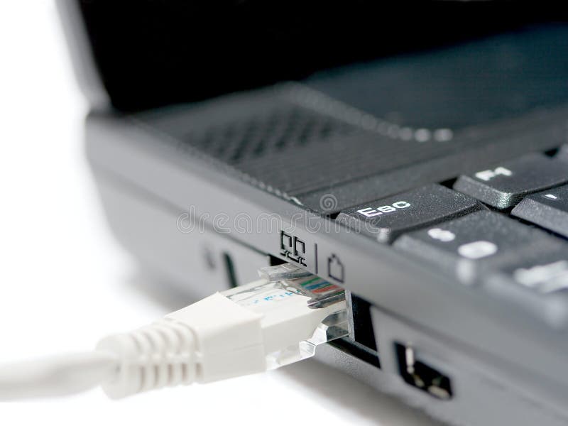 Network Cable Plugged Into Laptop Stock Image - Image of link, digital ...