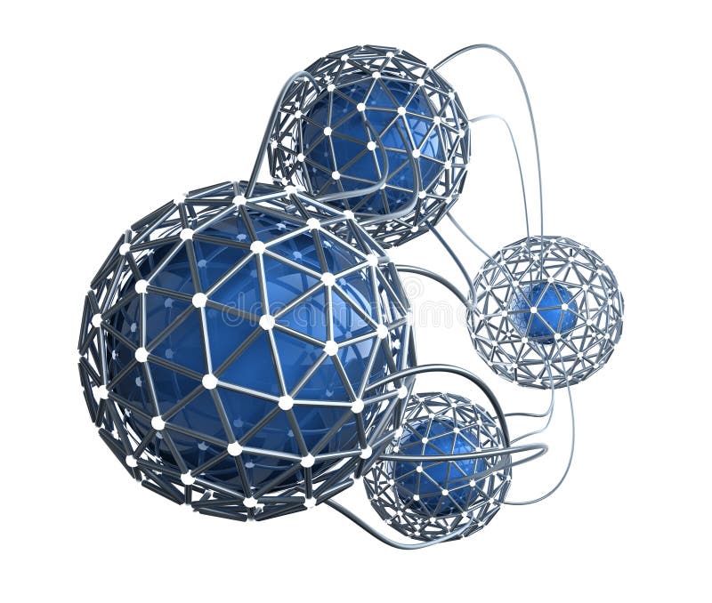 Network Abstract, 3D Concept Stock Illustration - Illustration of ...