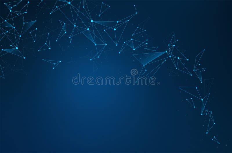 Network Abstract Connections with Dots and Lines on Blue Background ...