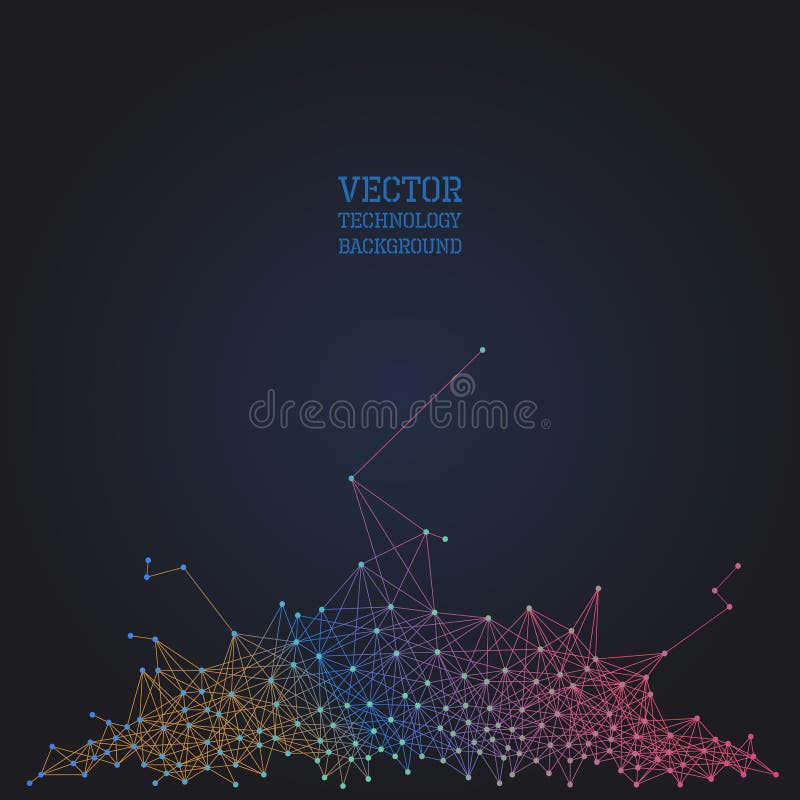 Network Abstract Polygonal Circle Background Stock Vector ...