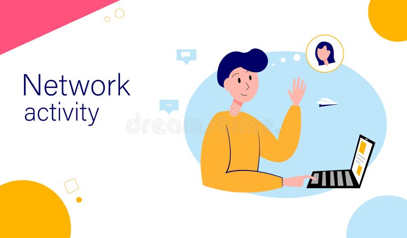 Network Activity Landing Page Template. People Communicate Using Social ...