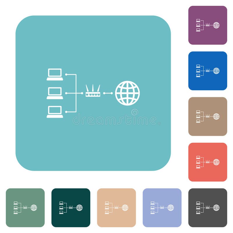 Network Address Translation Flat Color Icons in Circle Shape Outlines ...