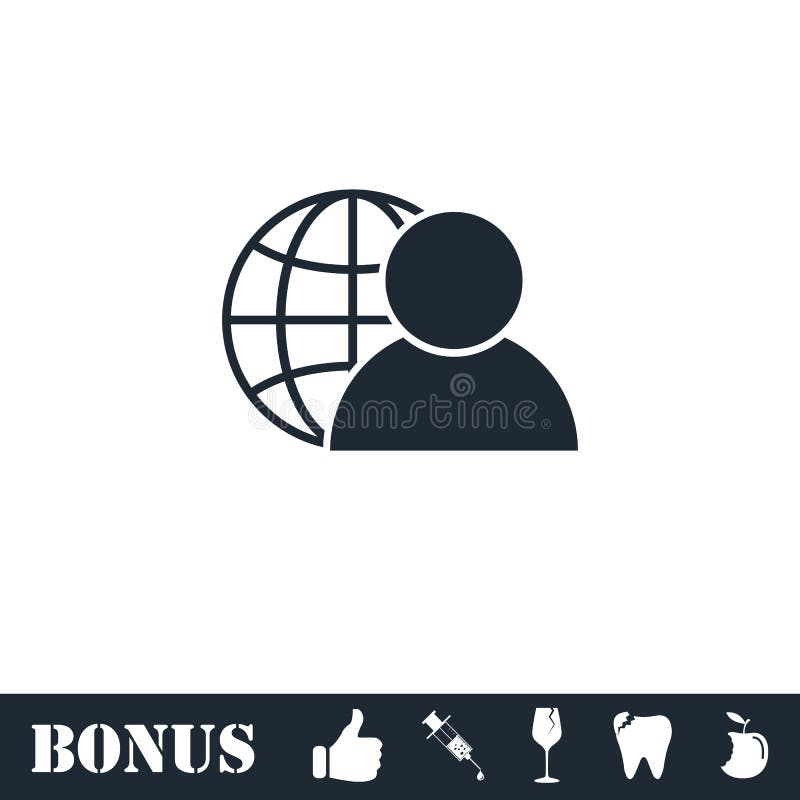 Network Administrator Icon Flat Stock Vector - Illustration of ...