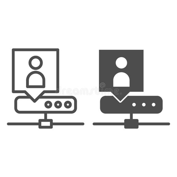 Network Adminstrator Line and Glyph Icon. Server Administrator Vector ...