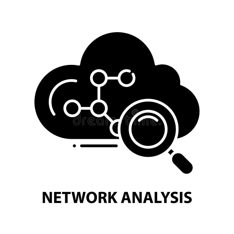 Network Analysis Symbol Icon, Black Vector Sign with Editable Strokes ...