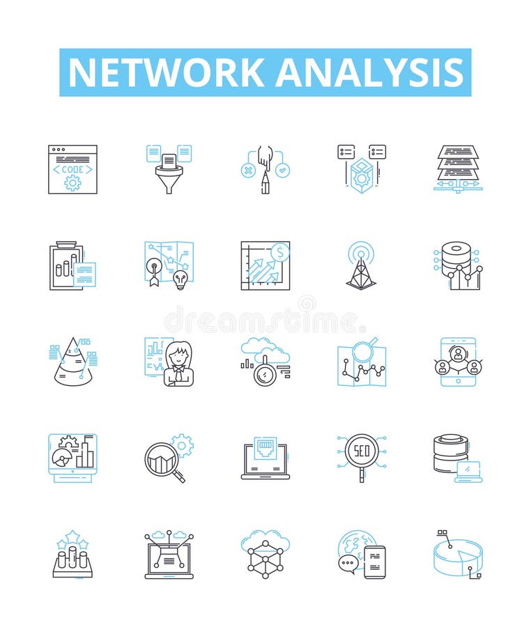 Network Analysis Vector Line Icons Set. Network, Analysis, Topology ... Network Analysis Vector Line Icons Set. Network, Analysis, Topology ...