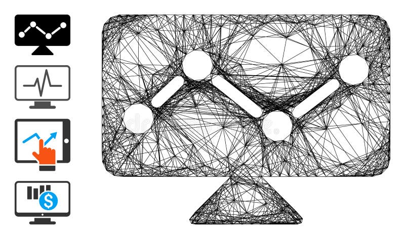 Network Analytics Monitoring Vector Mesh Stock Vector - Illustration of ...