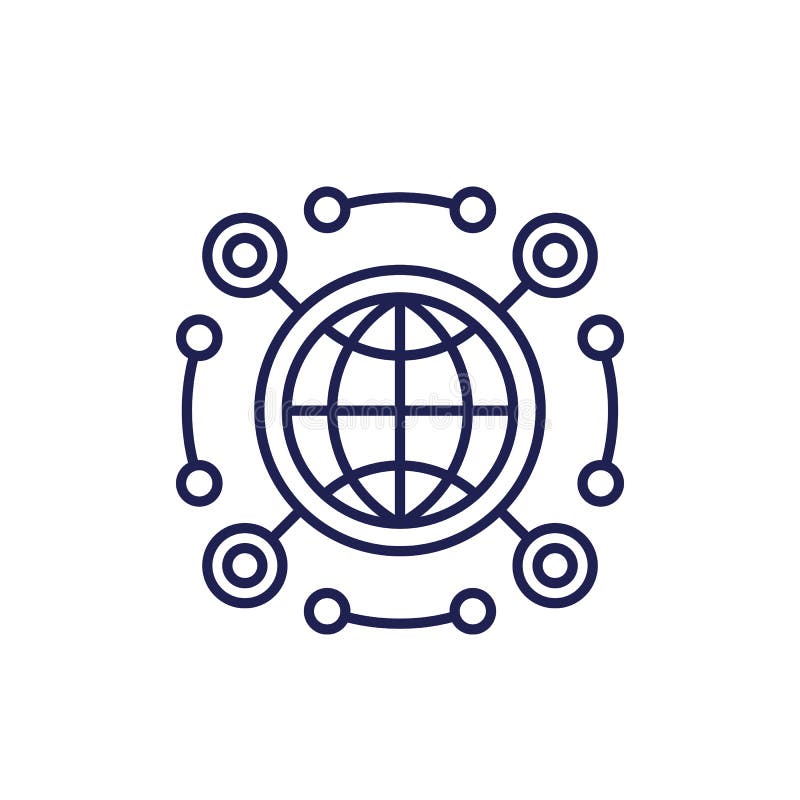 Network Api Line Icon on White, Vector Stock Vector - Illustration of ...