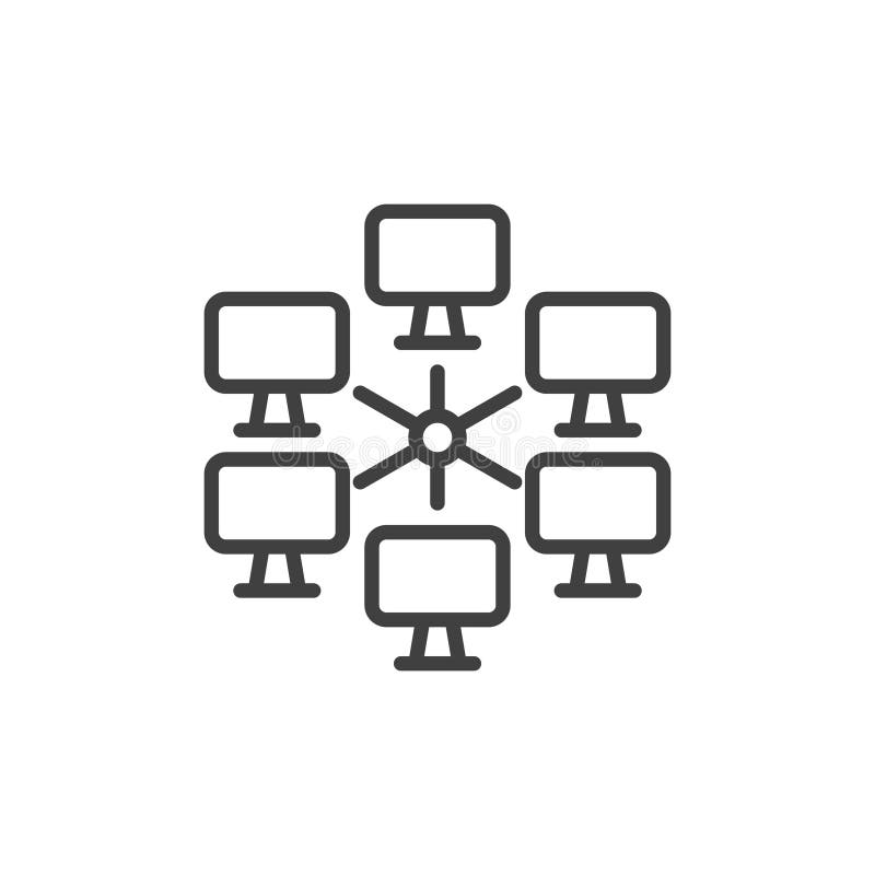Network Architecture Line Icon Stock Vector Illustration Of Logo Communication 317360917