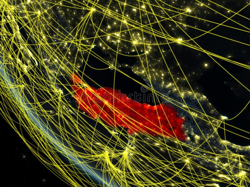 Network Around Turkey from Space Stock Illustration - Illustration of ...