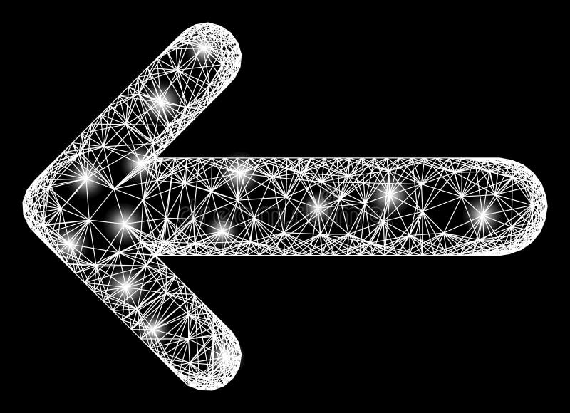 Network Arrow Left Mesh with Bright Light Spots Stock Vector ...