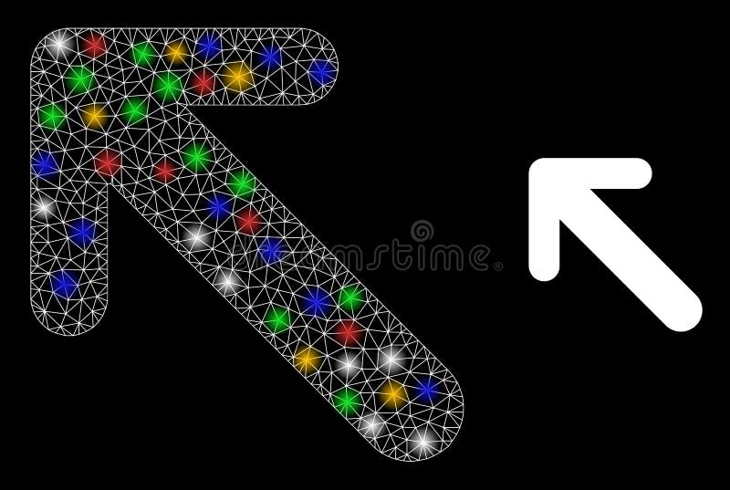 Network Arrow Up Left Glare Icon with Colorful Glare Spots Stock Vector ...