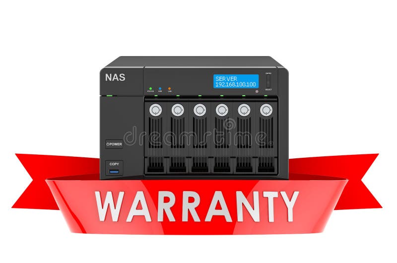 Network-Attached Storage Warranty Concept. 3D Rendering Stock ...