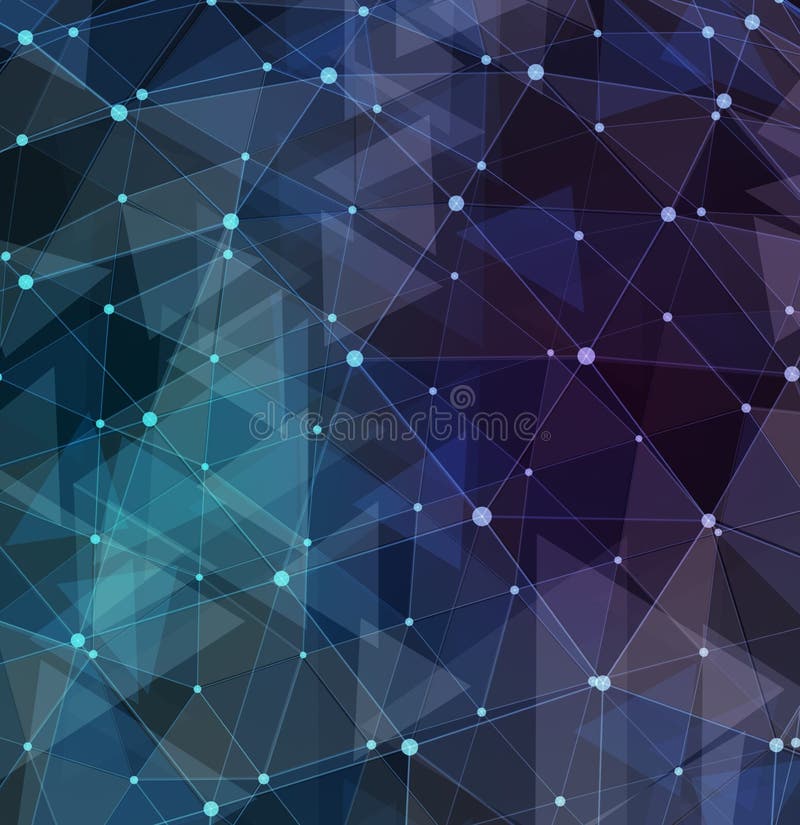 Network Background Abstract Polygon Triangle and Dots Stock ...