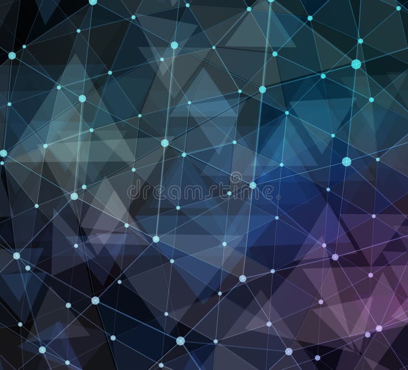 Network Background Abstract Polygon Triangle and Dots Stock ...