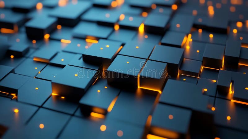 Network Background Composed of a Grid of Abstract Digital Cubes that ...