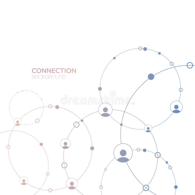 Network Background. Connections with Points, Lines, and People Icons ...