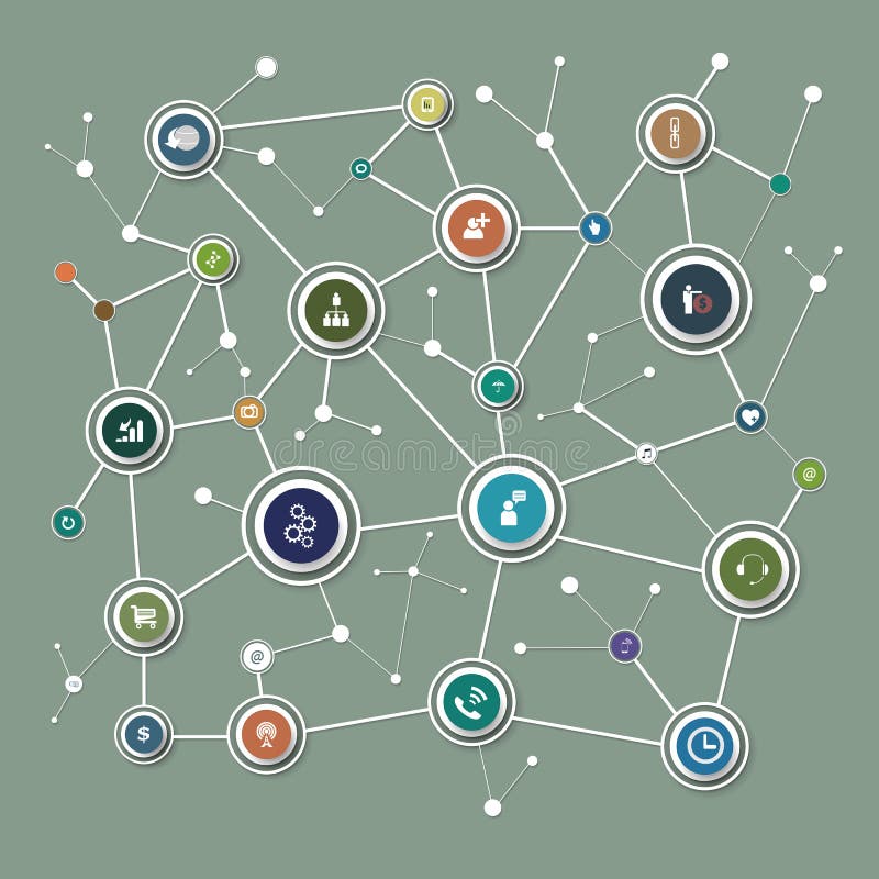 Network Background with Nodes and Social Media Stock Vector ...