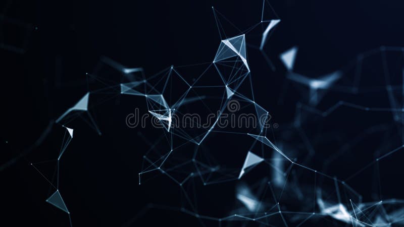 Network Background Triangles with Dots and Lines. Artificial Intelligence. Big Data Technology ...