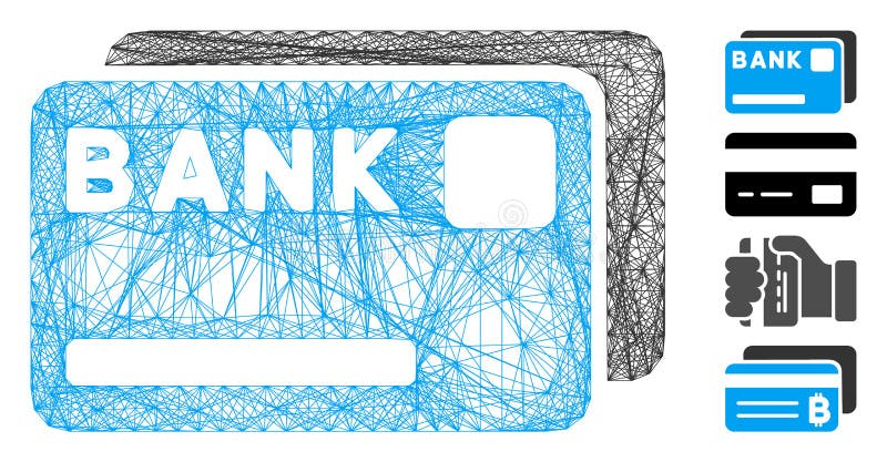 Network Bank Cards Vector Mesh Stock Illustration - Illustration of ...