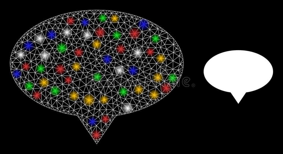 Network Banner Pointer Constellation Icon with Multi Colored Glare ...