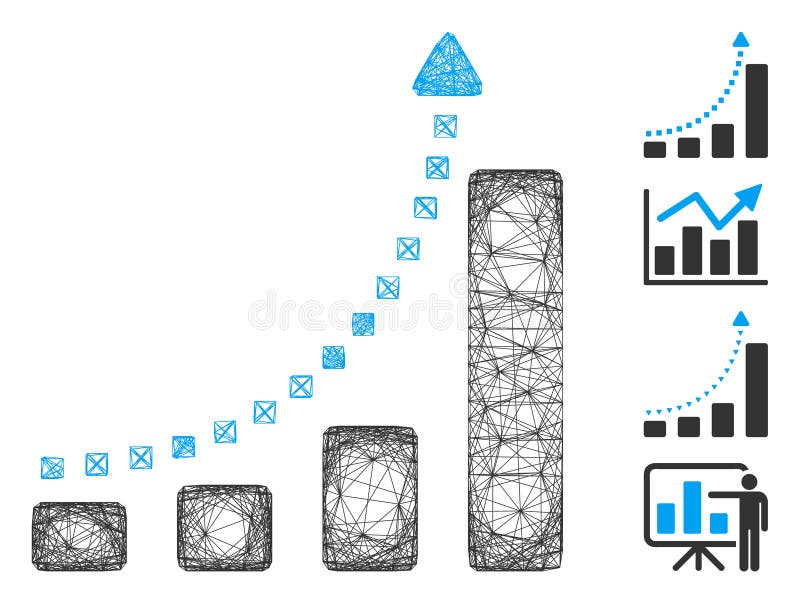 Network Bar Chart Trend Vector Mesh Stock Vector - Illustration of ...