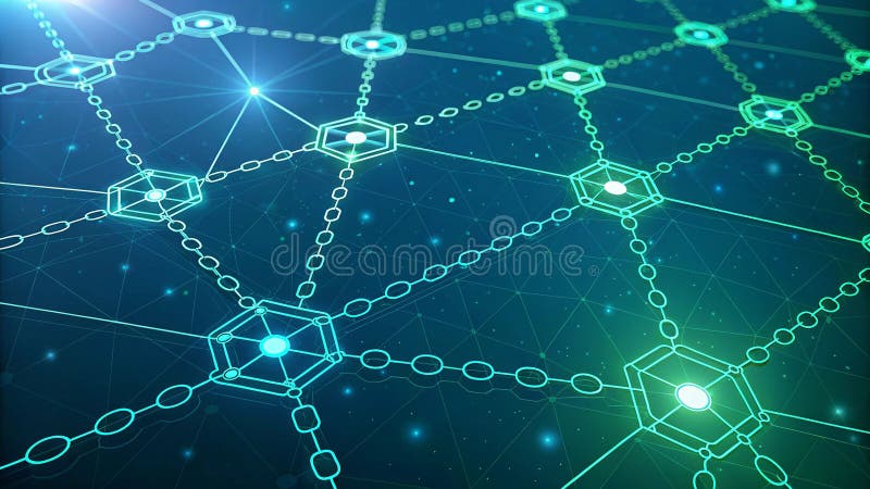 Network Blockchain Technology Connections Data Digital Abstract Background Future Innovation ...