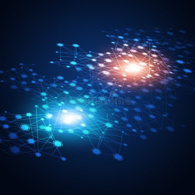 Network Blue Background stock illustration. Illustration of glow - 45054428