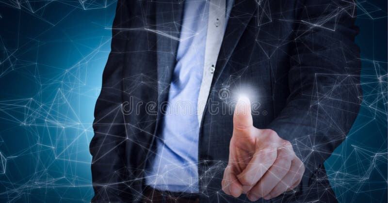 Mid Section of Businessman and Businesswoman Shaking Hands Against ...