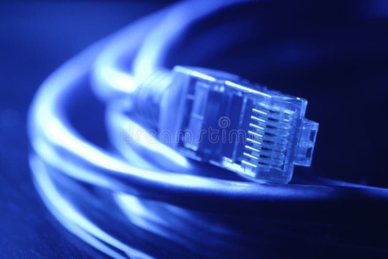 Network Cable On Computer Ethernet Router Hub Stock Photo - Image of ...