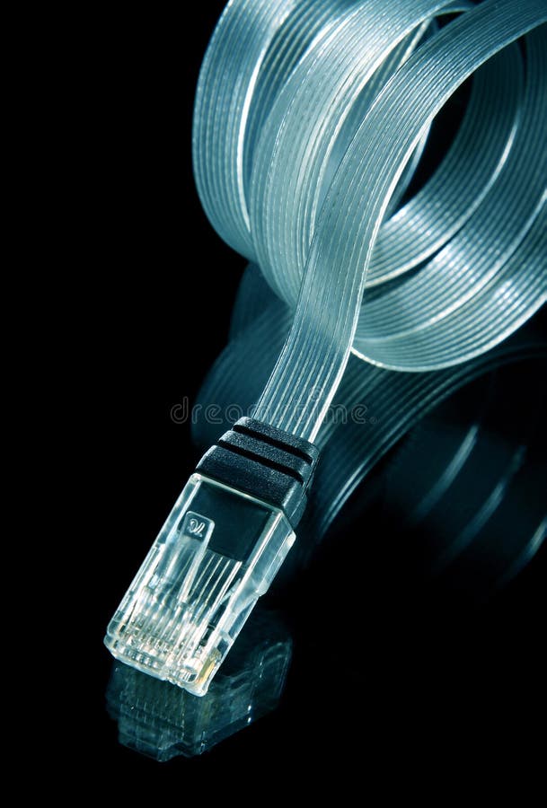 Network Cable On Computer Ethernet Router Hub Stock Photo - Image of ...