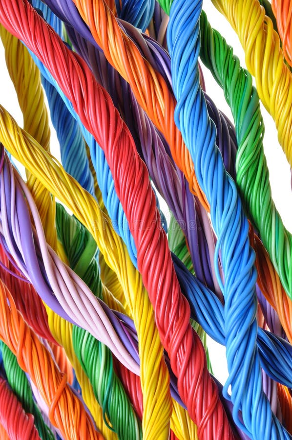 Bundles of network cables stock image. Image of concept - 26079599