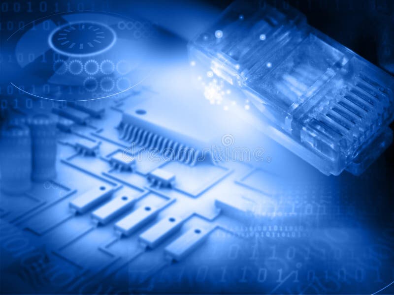 Network Cable with Circuit Board Stock Image - Image of chip, industry ...