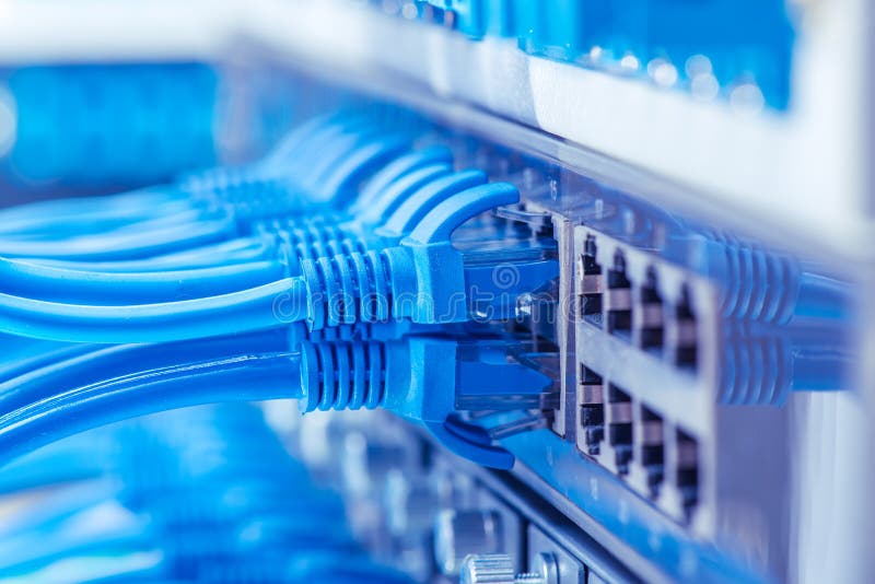 Network Patch Panel In A Data Center Stock Photo - Image of cluster ...