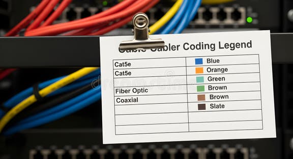 Cable Color Coding Legend for Network Cabling Stock Illustration ...