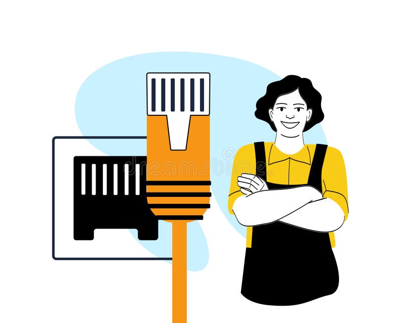 Network Cable Engineer Stock Illustrations – 1,819 Network Cable ...