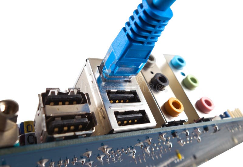 Network Cable is Connected To Computer Stock Photo - Image of plugs ...