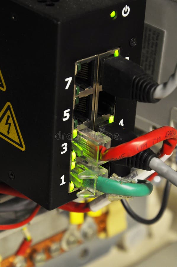 The Network Cable Connected To the Industrial Modem Stock Photo - Image ...