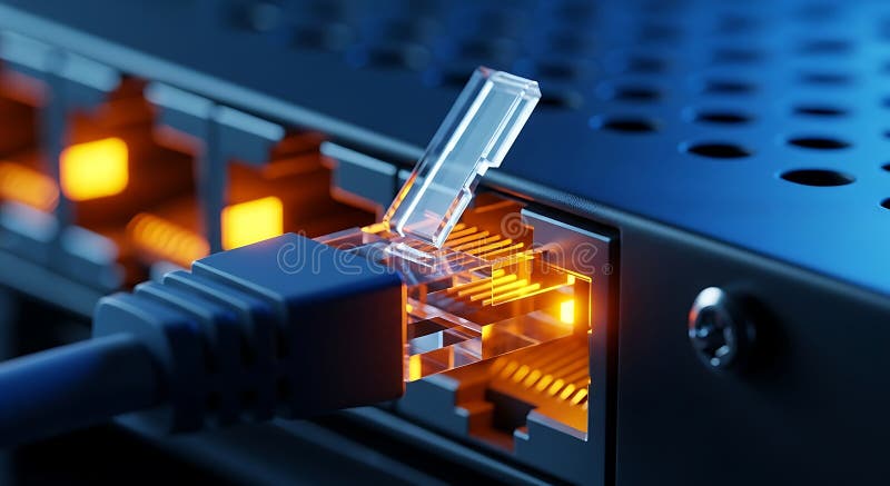 Network Cable Connection stock illustration. Illustration of online ...