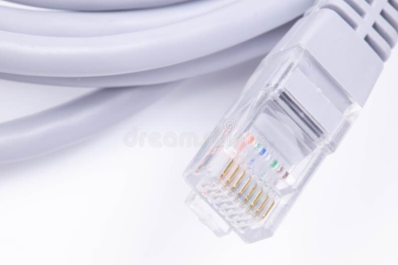 Network Cable with Connection Plastic Plug Stock Photo - Image of ...