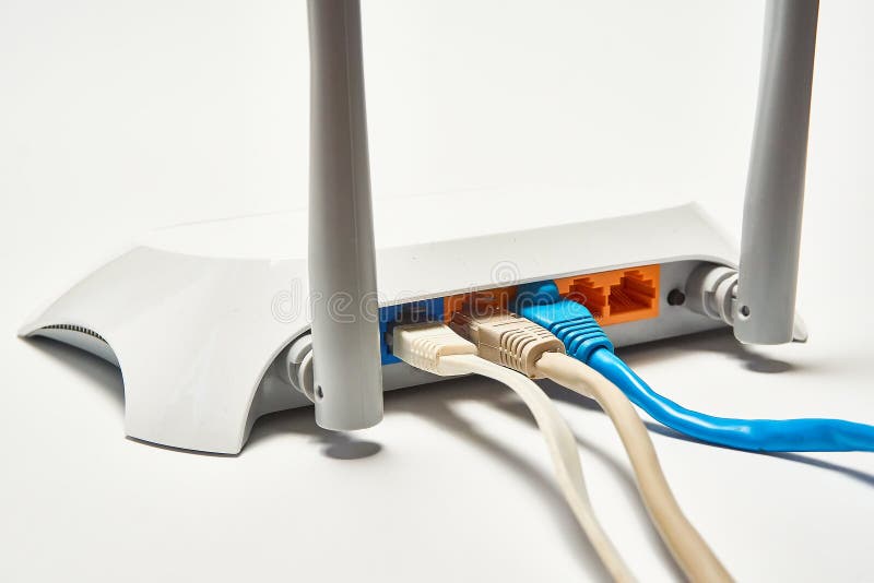 Network Cable Connects To Wireless Router, Router, Internet, Global ...