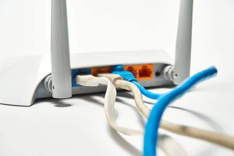 Network Cable Connects To Wireless Router, Router, Internet, Global ...