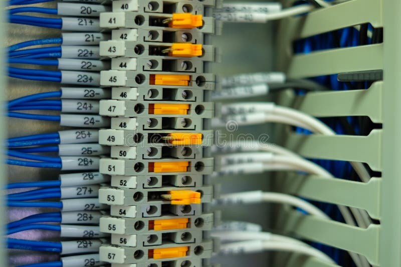 Network Cable in Control Panel Stock Image - Image of fiber, control ...
