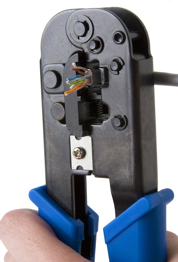 Network cable crimper 3 stock image. Image of electronic - 1006229